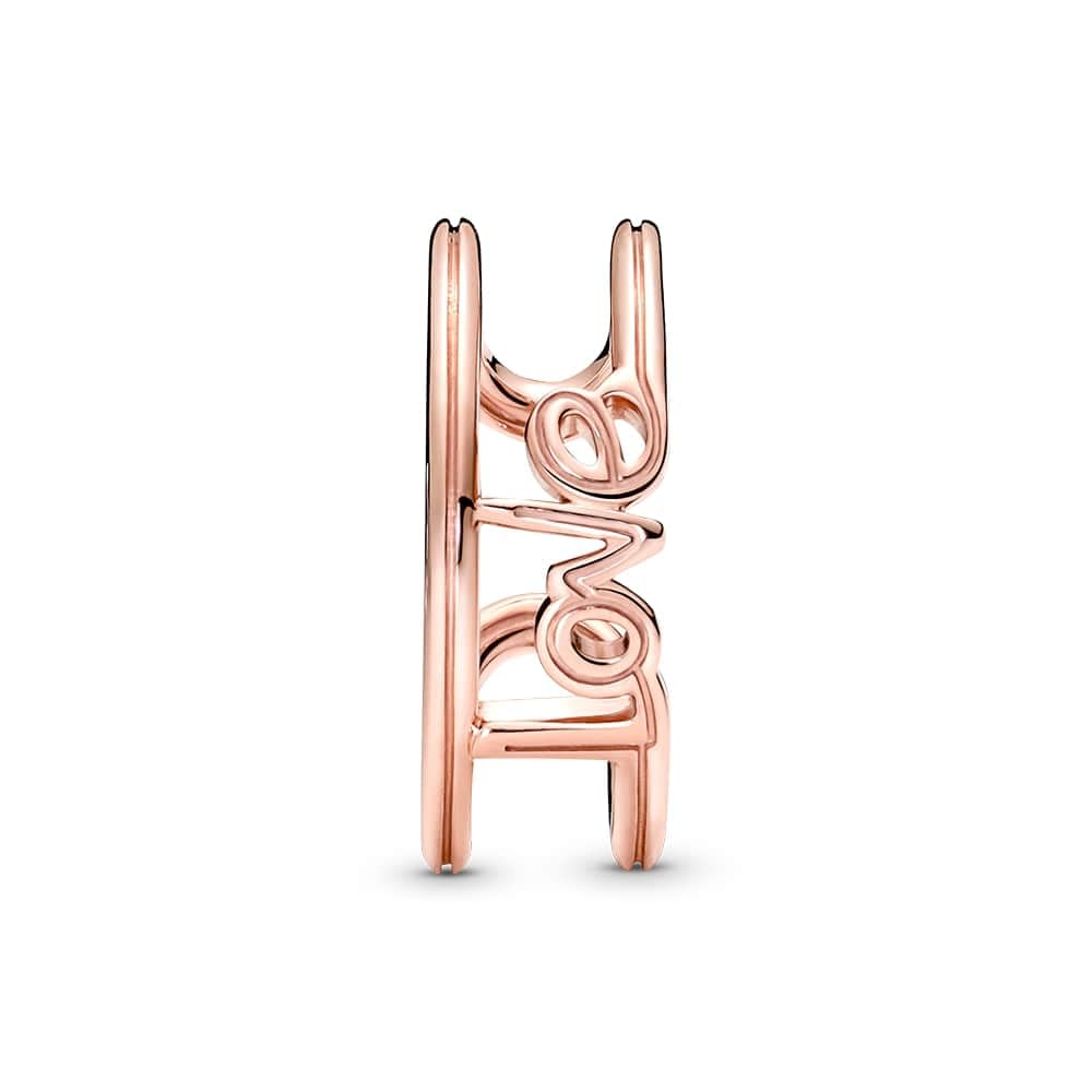 Pandora ME Love Open Ring - Stackable Rose Gold Ring for Women - 14k Rose Gold-Plated Rose - Size 7.5
