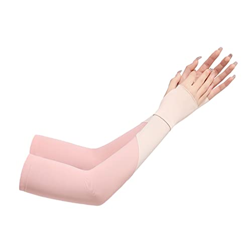 Men's and Women's Stitching Lengthened Outdoor Arm Guard Sleeve Ice Sleeve Summer Ice Silk Sleeve Sleeve (Color : A, Size : One Size)