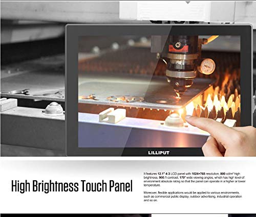 LILLIPUT 12.1" FA1210/C/T Industrial Capacitive Touch Screen 4:3 1024×768 Native 800 cd/m² 900:1 Contrast, 170° Wide Viewing Angles