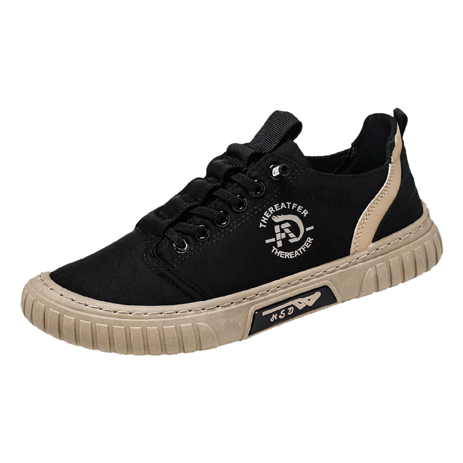 Men Low Top Breathable Casual Walking Shoes Canvas Men Shows Black