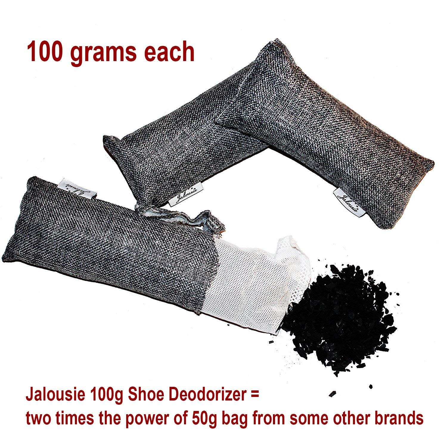 Jalousie 12 Pack Set 100 Grams Each Mini Bamboo Charcoal Bags Natural Air Purifier, Shoe Deodorizer and Odor Eliminator Multi-Purpose Charcoal Bag