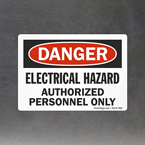 SmartSign - U9-1742-ND_3.5x5 "Danger - Electrical Hazard, Authorized Personnel Only" Label | 3.5" x 5" Laminated Vinyl Black/Red on White