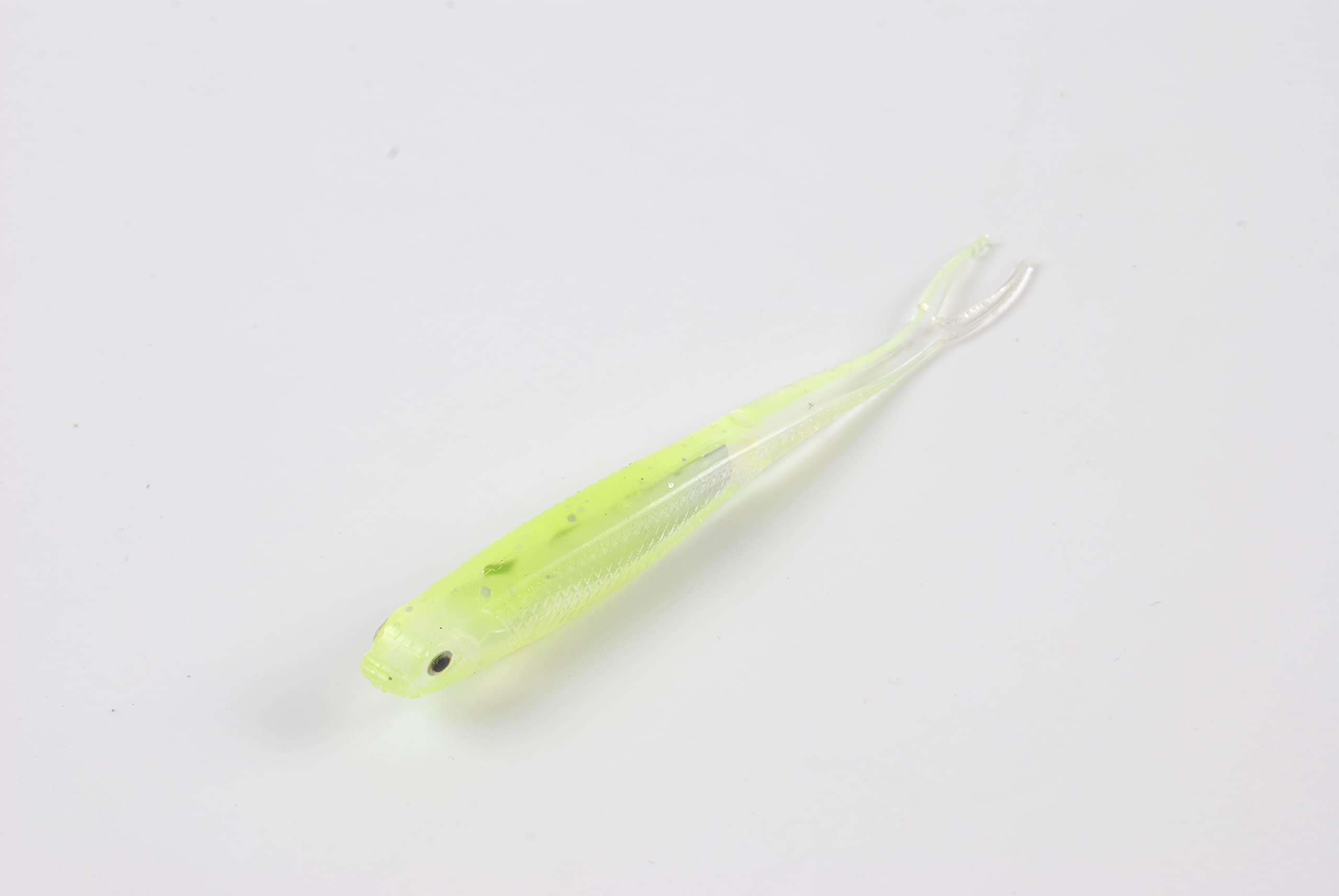 Papa.Jiang 6 PCS Soft Fishing Lure, Artificial Lure Swimbaits, Split Tail, Multiple Color Available, Saltwater/Freshwater (Chartreuse)
