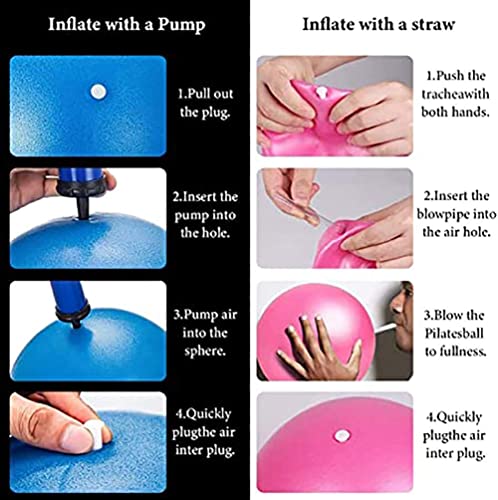 MOMPLUS 6 Inch Exercise Pilates Mini Yoga Balls Barre for Home Stability Squishy Training Physical Therapy Improves Balance Core Strength Comes with Pump(Purple, 6 Inch)