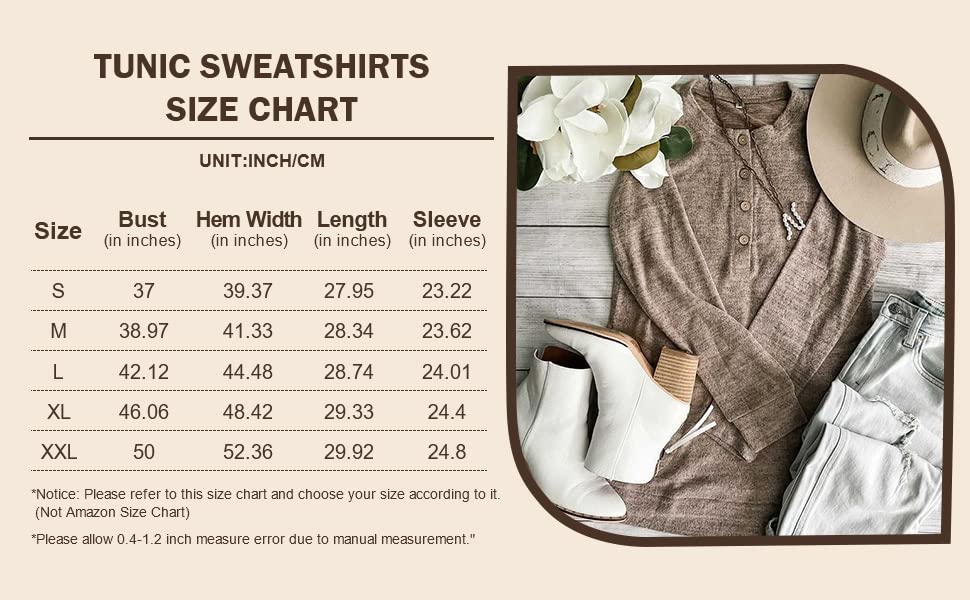 NIASHOT Womens Sweatshirt Long Sleeve Deep Pockets Fall Cozy Tunic Tops Blue XL