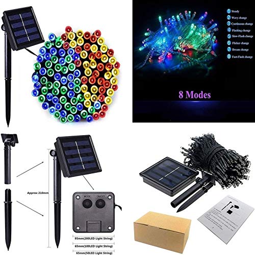 LIUPENGWEI 8Modes Solar Power Fairy String Lights Outdoor Decorative Light Waterproof IP65 with Light for Garden Home Wedding Party Christmas Halloween Decoration Lights String Garden Ghost Light