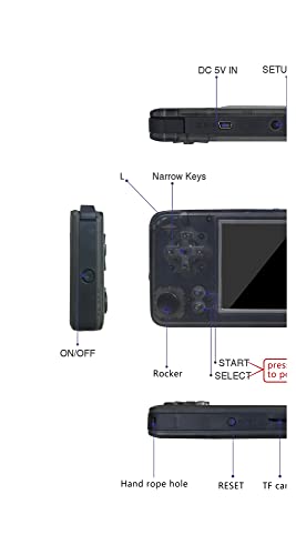 RS97 Retro Game Video Game Built-in 5000 Games Simulators 64 BIT RS-97 Portable Handheld Game Console TV Output Gift (Color : White T 64G)