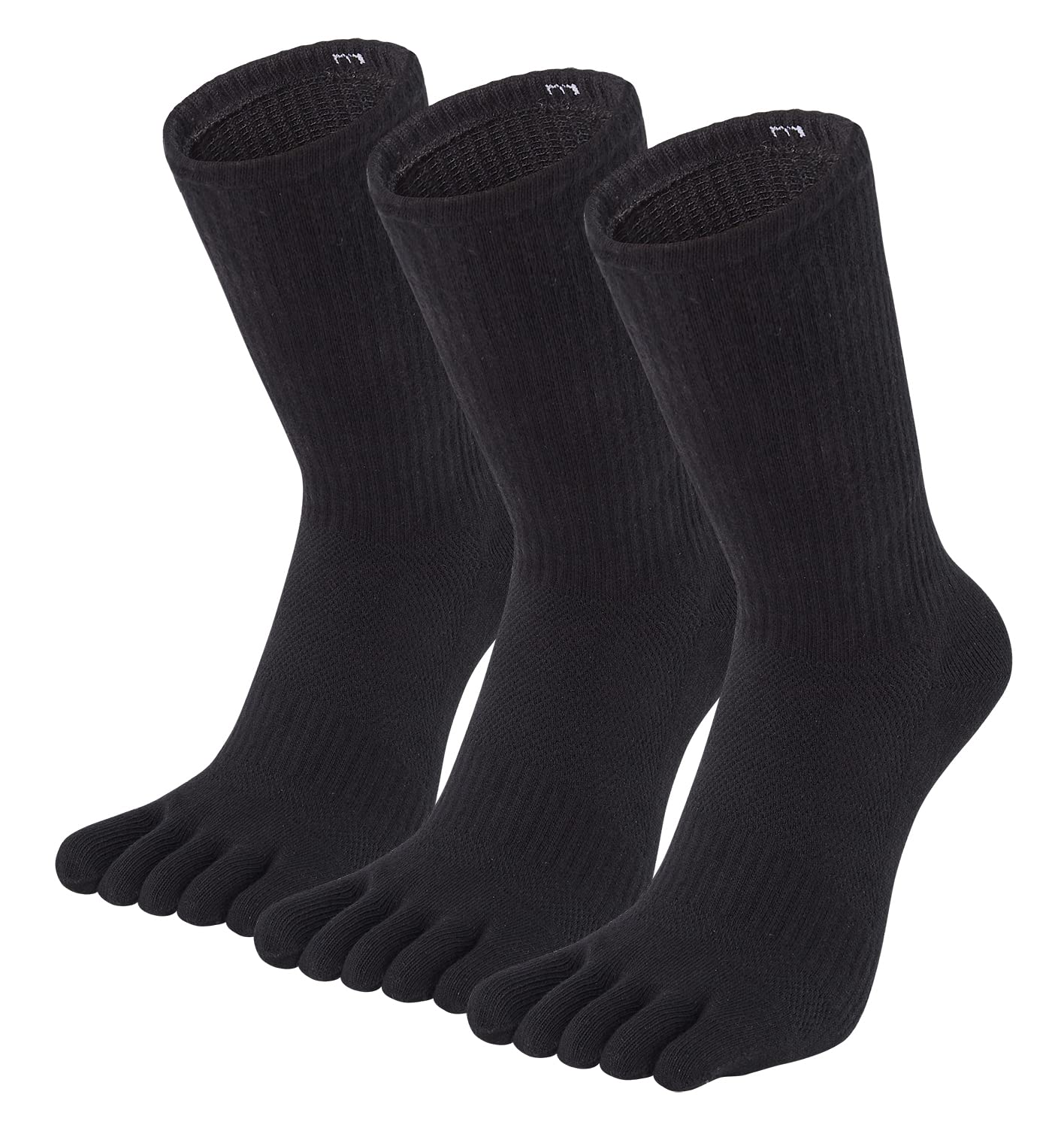 Men Toe Socks Low Cut No Show Wicking 5 Finger Split Cotton Athletic 3 Pack