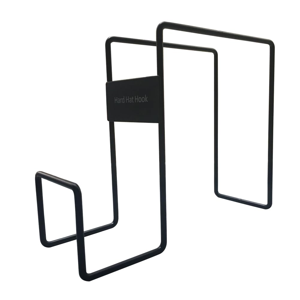 Lionshop Sturdy Steel Hard Hat Rack,Heavy Duty Hard Hat Holder for Truck Seat with Back Mount, Black Coated