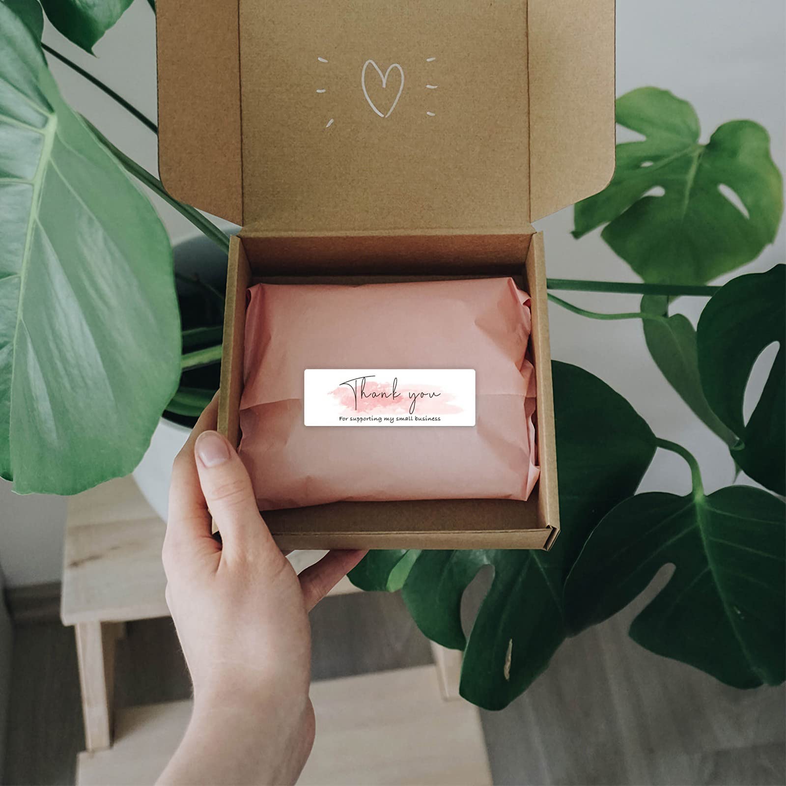 Thank You for Supporting My Small Business Stickers, 240Pcs Pink Decorative Sealing Stickers for Delivery, Decoration, Packaging, 3inch x 1inch