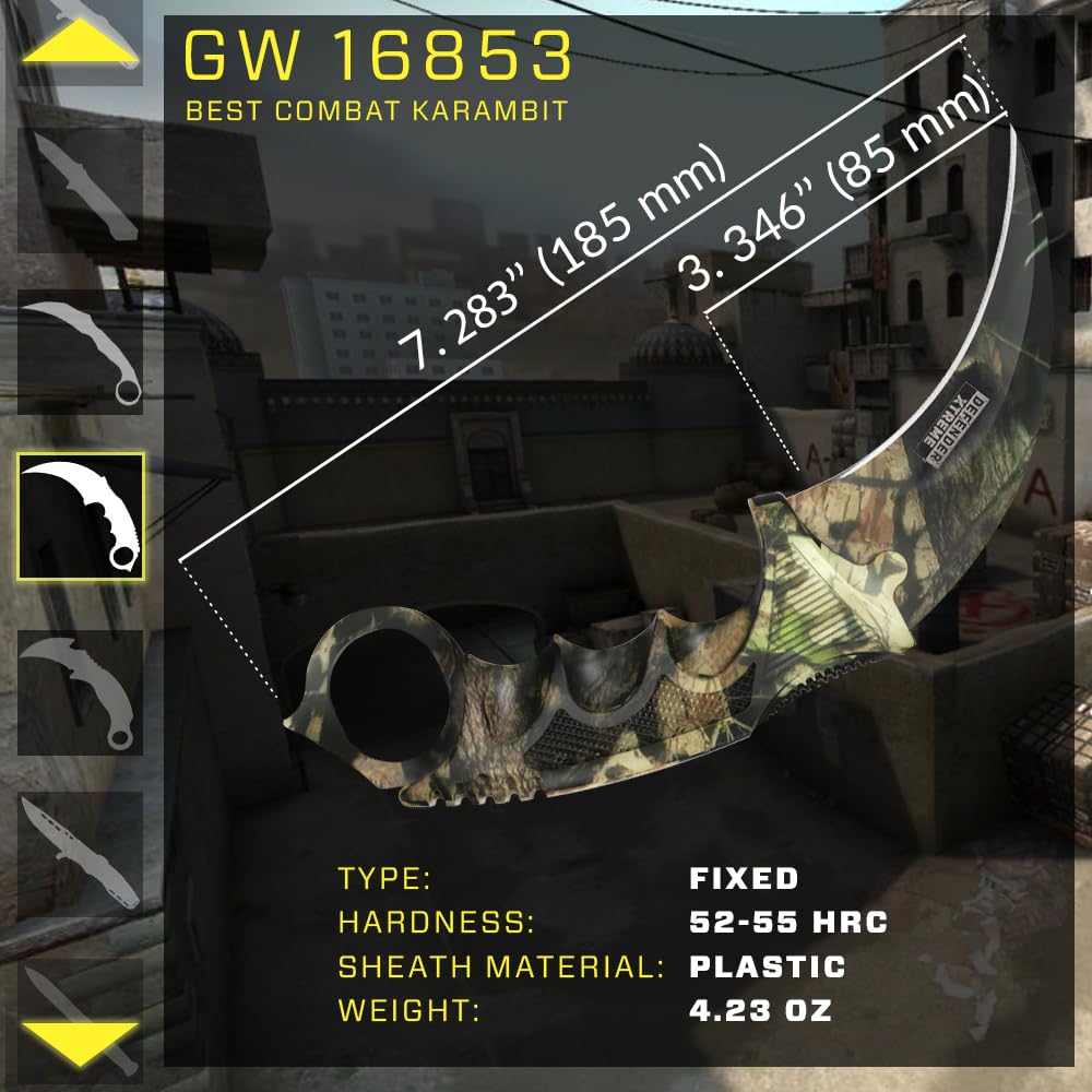 Karambit Knife - Fixed Blade Knife - Karambit Knives - CSGO Raptor Claw Knives - Best Combat Carambit for Hunting Camping Hiking EDC for Men Women Comes with Sheath - Fathers Day Dad Gift 16853