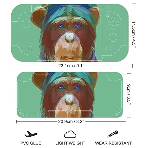 Portrait of A Hipster-Chimpanzee Decal Stickers Cover Set Full Wrap Skin for Switch Protection Faceplate Sticker for Switch
