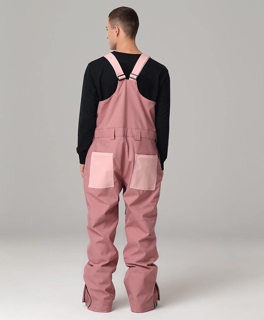 NICEKEEPING Women's Ski Pants Waterproof Insulated Snow Bibs Overalls Bean Red L