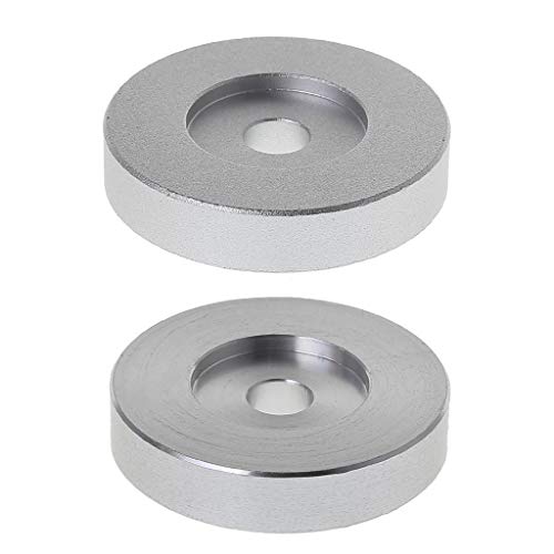 jackyee Record Turntable Adapter 45 RPM Aluminum Silver for 7" Vinyl Technics SL1200 Series Big Hole Record Adapter Frosted Silver