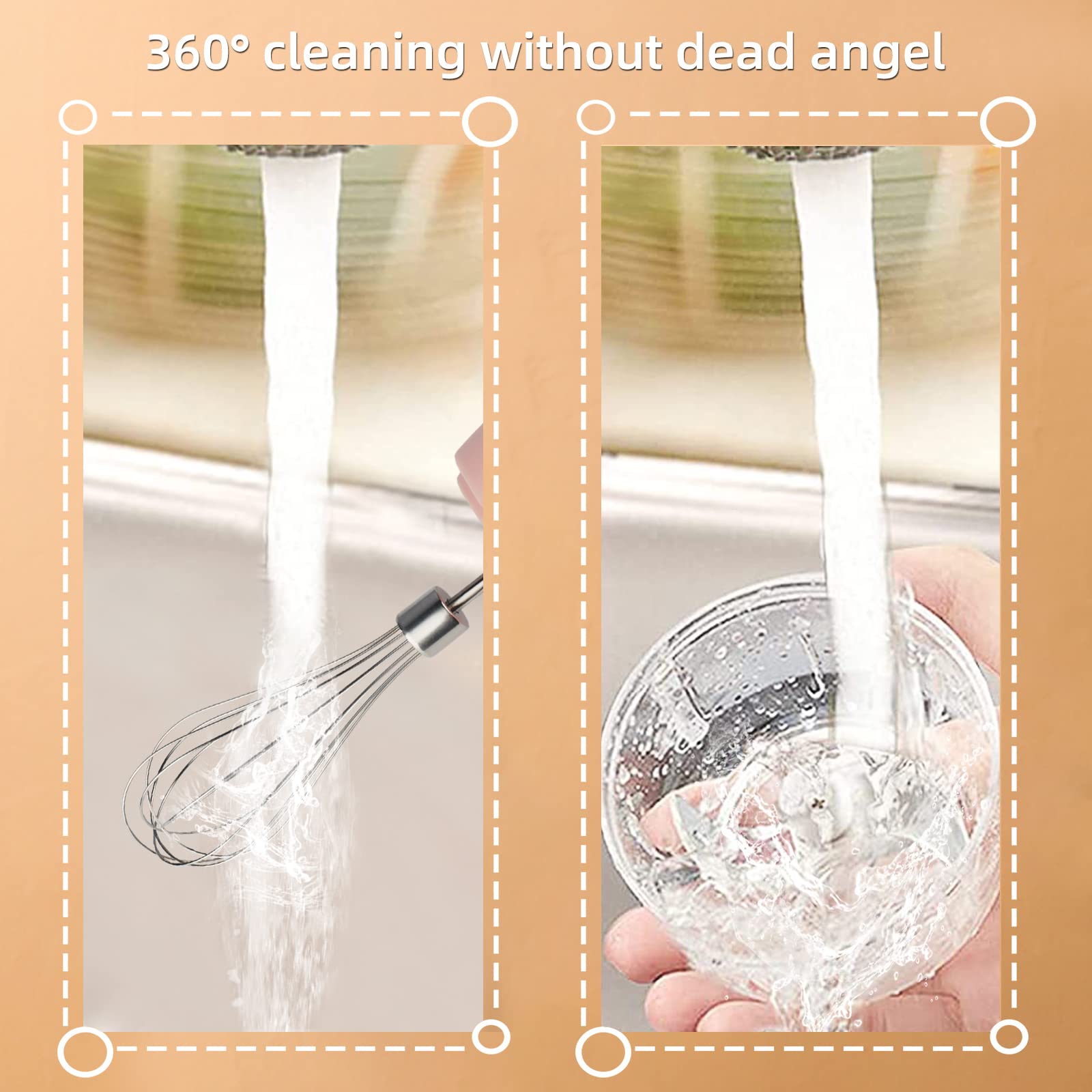 New 2 in 1 Mini Electric Whisk,with Garlic Chopper,USB Rechargeable Detachable Handheld Egg Beater, Good Helper in the Kitchen Making Cakes (Pink)