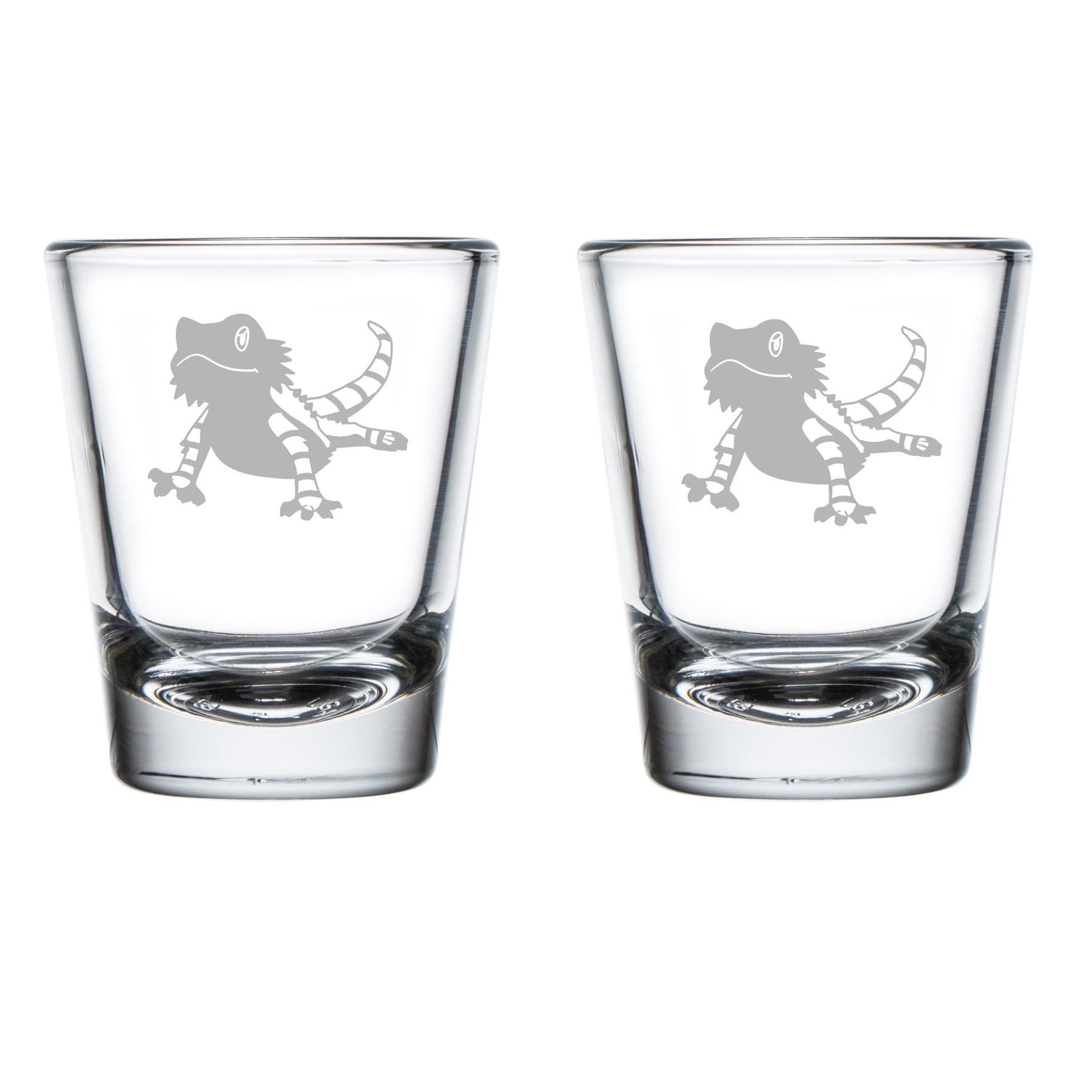 MIP Set of 2 Shot Glasses 1.75oz Shot Glass Bearded Dragon Lizard