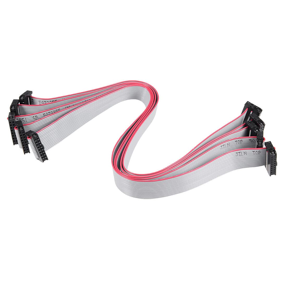 Tool parts IDC 16 Pins Connector Flat Ribbon Cable Female Connector 30cm 2mm Pitch - 5pcs