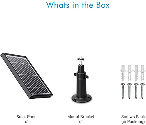 Solar Panel Compatible with DIHOOM Wireless Rechargeable Battery Security Camera, IP65 Waterproof Solar Panel with USB Cable, Non-Stop Power Supply for Wire Free Outdoor Indoor WiFi Camera