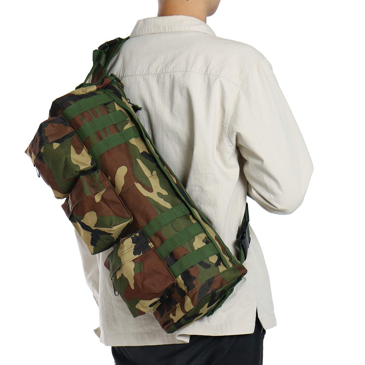 NC 20L Tactical Sling Bag EDC Molle Shoulder Bag Travel Hunting Climbing Storage Bag (Color : Jungle Camouflage)