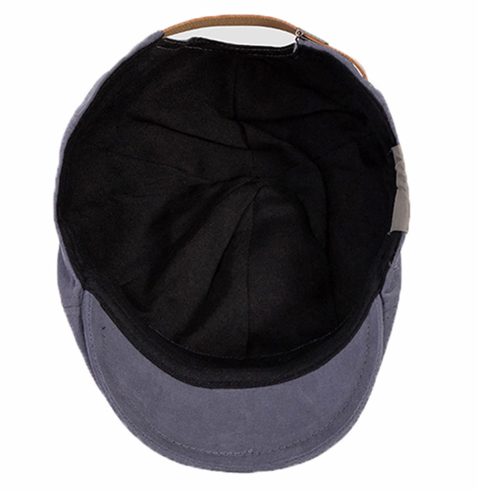 Men's Beret Hat Cotton Newsboy Berets Flat Caps Adjustable Classic Vintage Duckbill Buckle Cabbie Cap Gray