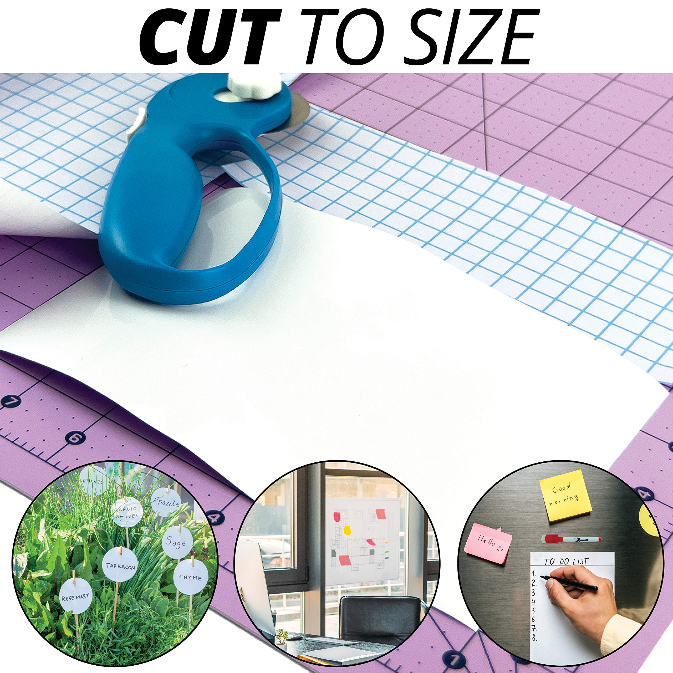 Mammoth Adhesive Whiteboard Wall Sticker Kit with 4 Dry Erase Marker Pens and Cleaning Cloth (9.8' x 1.5')