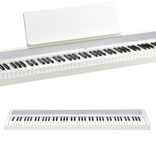 KORG B2 Portable Digital Piano with 88-Key Full Size Weighted Keyboard, Built-in Speakers, Music Stand, Sustain Pedal, and Power Supply (B2WH)