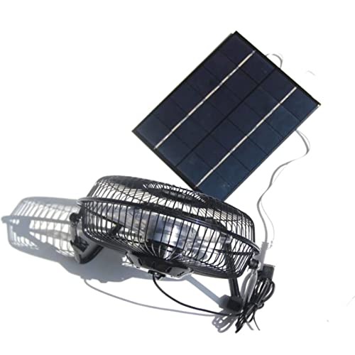 Solar Panel Powered Fan, 2.5w/5W USB Solar Powered Fan Mini Solar Ventilator, Portable Fan for Cooling Ventilation, Outdoor Home Travelling Greenhouse Pet Chicken House Car Ventilation System, 8 Inch