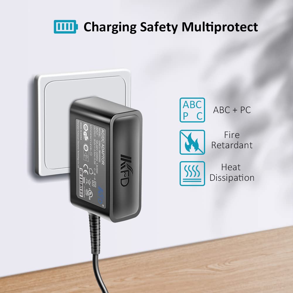 KFD 30V AC Adapter for BuTure JR400 VC40 VC50,Bosch Athlet 25.2V Charger,Honiture S11 S12 S13,eufy HomeVac S11,Levoit VortexIQ 40 LSV-VF401,Vistefly V15 MAX,INSE S10 Vacuum Cleaner Power Supply Cord
