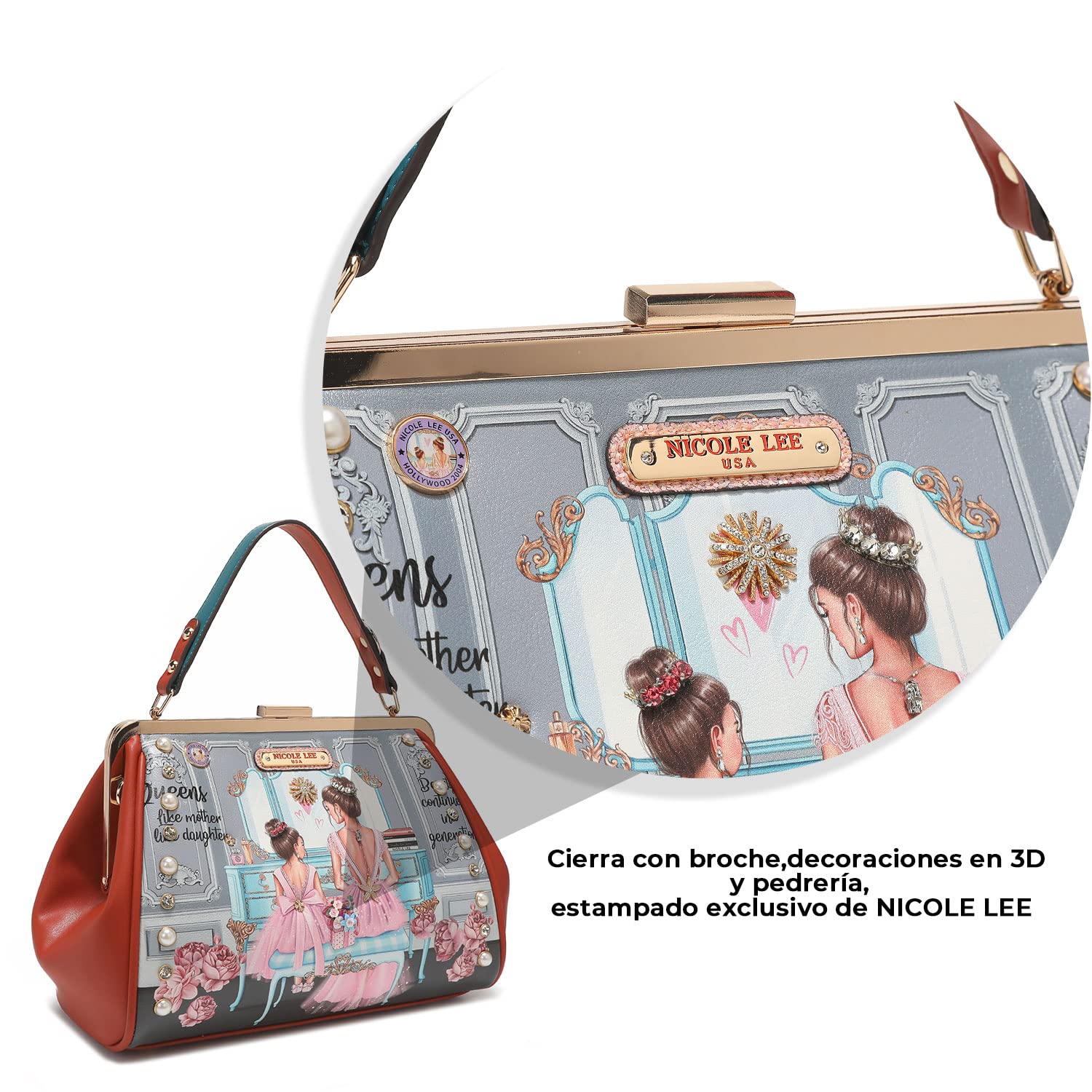 Nicole Lee Double Queens Satchel Handbag