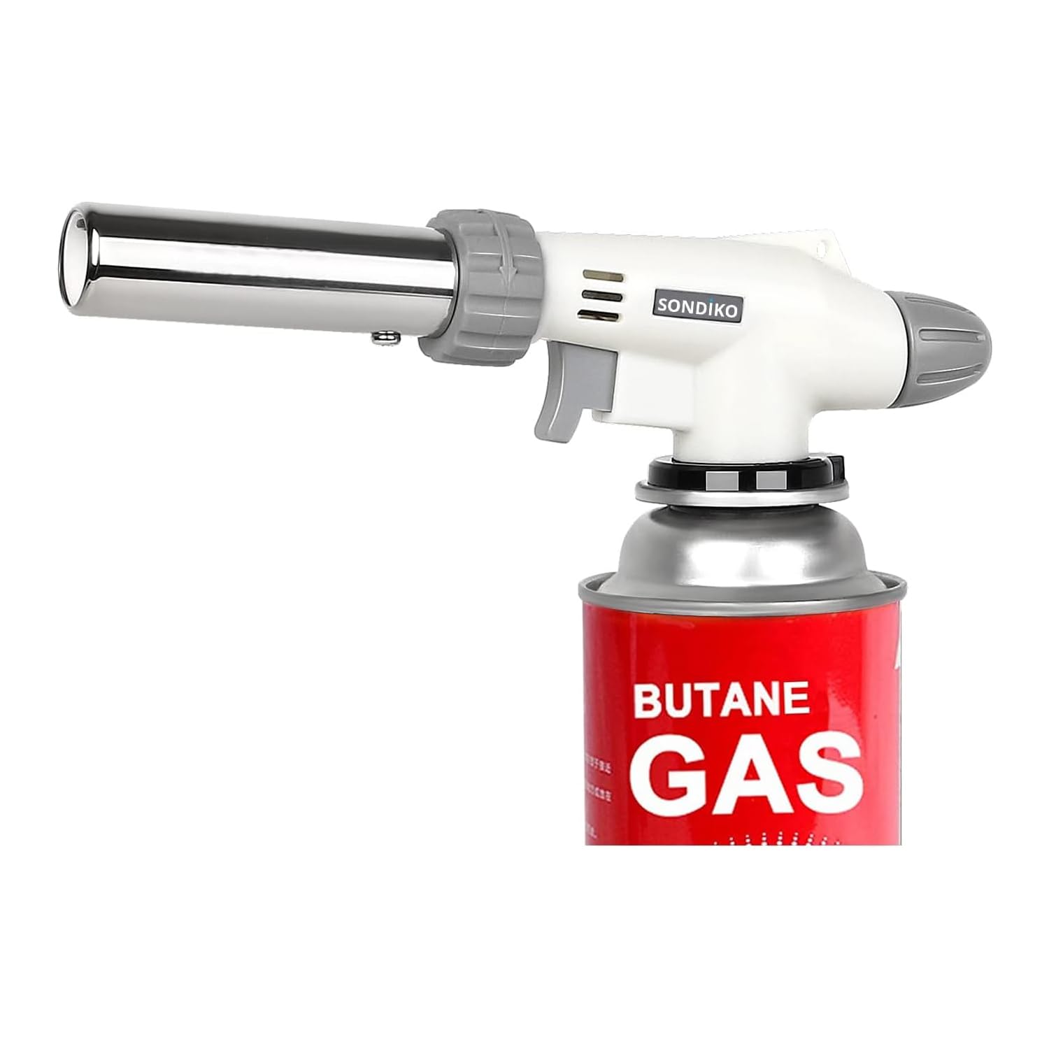 Sondiko Butane Torch Head S516 - Professional Culinary & Grilling Tool with Wind Resistant Flame for BBQ & Soldering - Charcoal & Campfire Torch Lighter (Fuel Not Included)