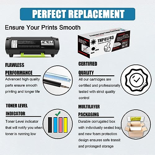 JENKEM High Yield Replacement Compatible for Konica Minolta TNP41 TNP43 Toner Cartridge (with Chip) Work for Konica Minolta Bizhub 3320P Printer