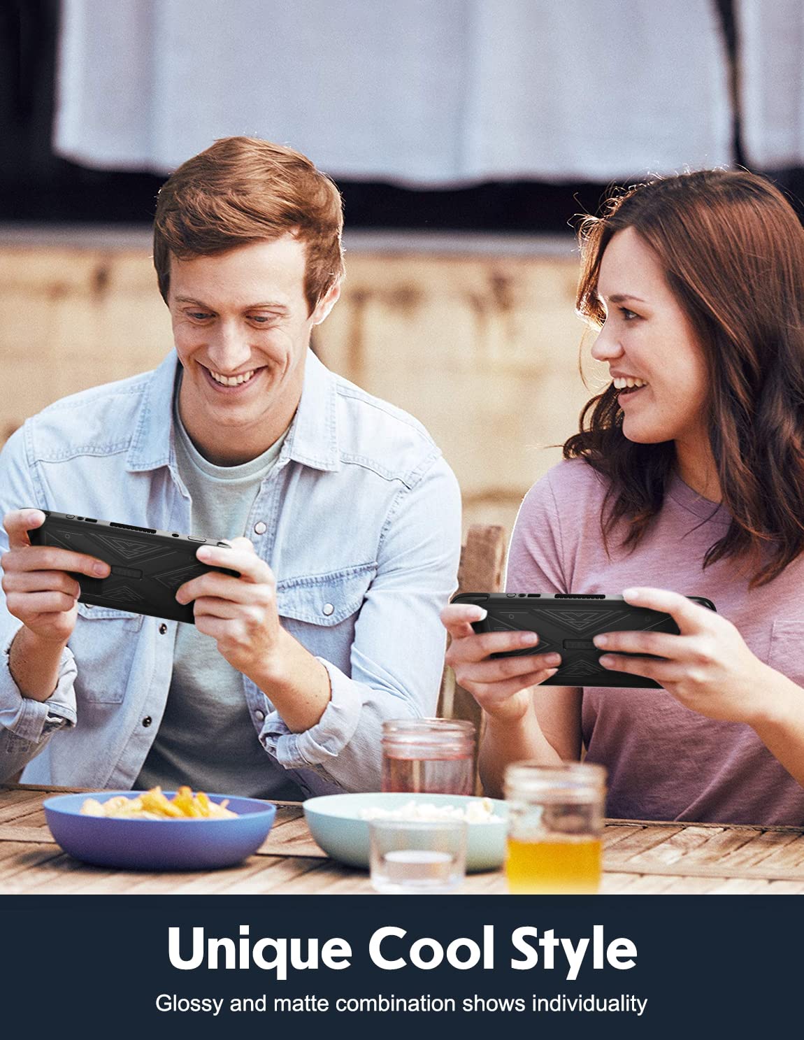 NEWENMO Protective Case for Steam Deck, for Steam Deck Skin Protective Case, Non-slip TPU Protective Case Screen Protector, Shockproof Anti-Collision with Cool Design for Steam Deck Console