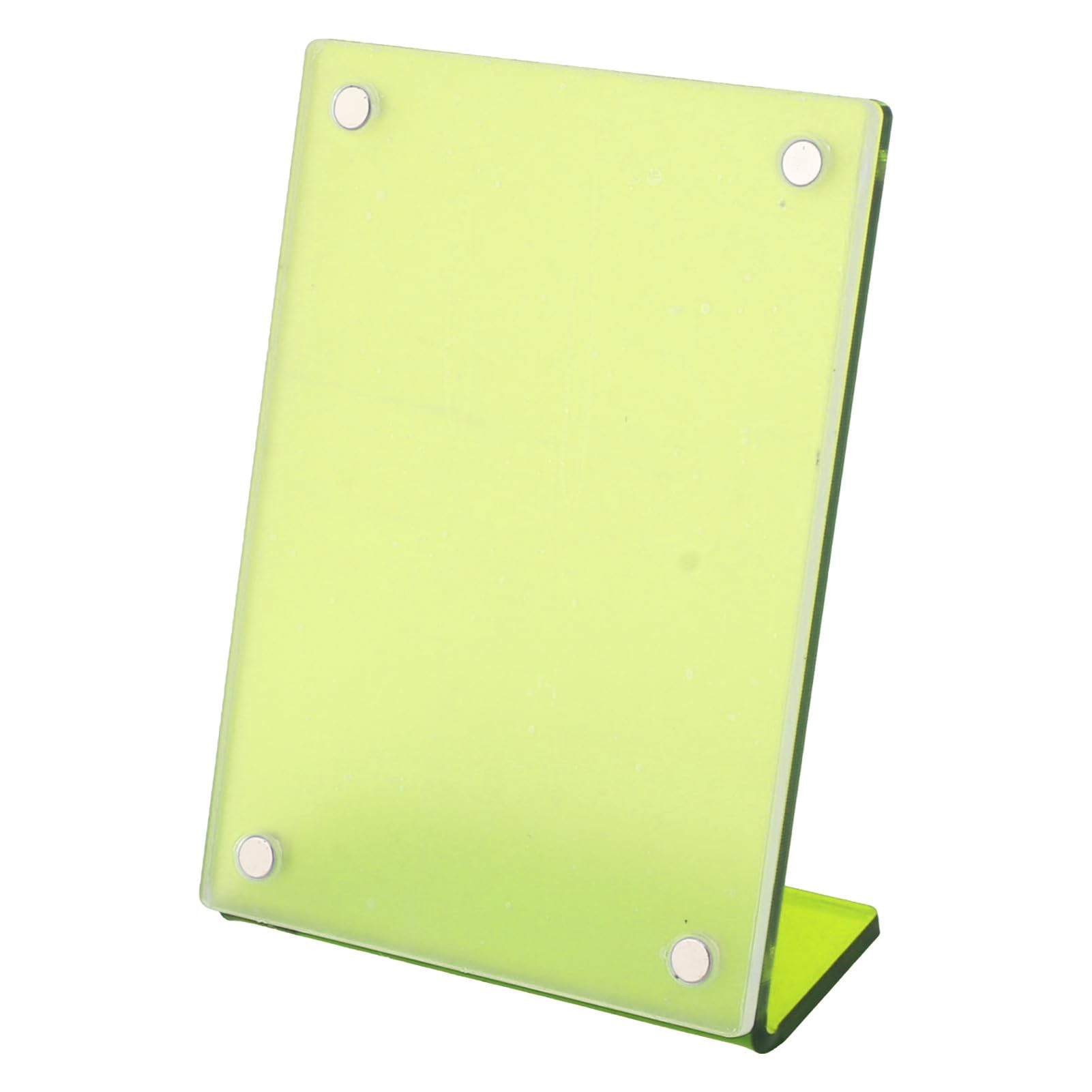 LJCM Slanted Back Photo Frame, Wide Application 3 Inch Multi Purpose Acrylic Self Standing Photo Frame L Shaped for Business Cards for Office (Orange)