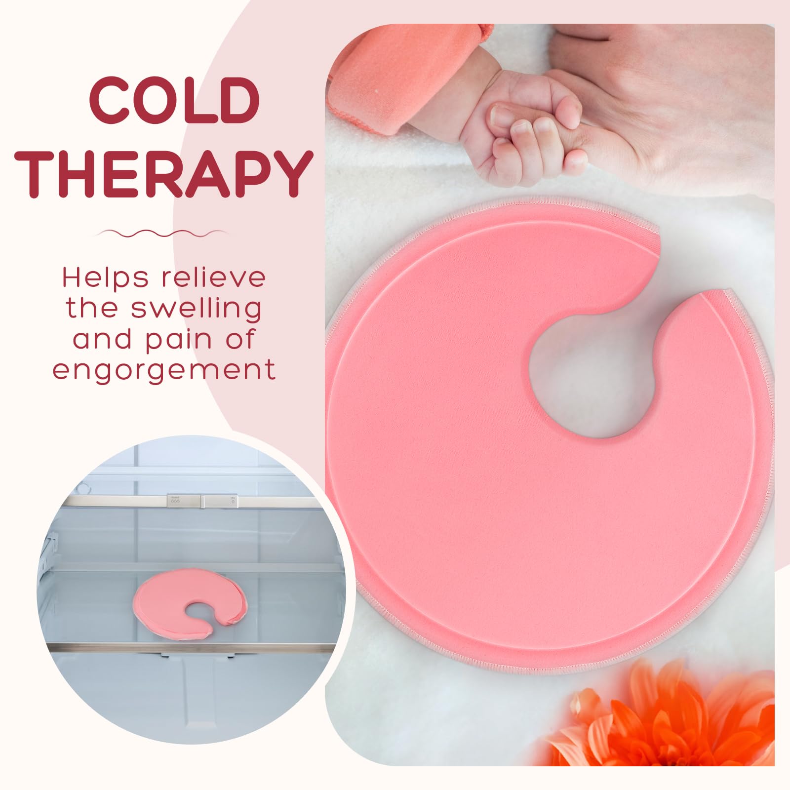 Luguiic Soft Gel Breast Therapy Pads for Breastfeeding & Pumping, Hot Cold Breast Ice Pack for Nursing Pain Relief, Engorgement, Mastitis,Nipple Pain,Breastfeeding Essentials for Nursing Mothers
