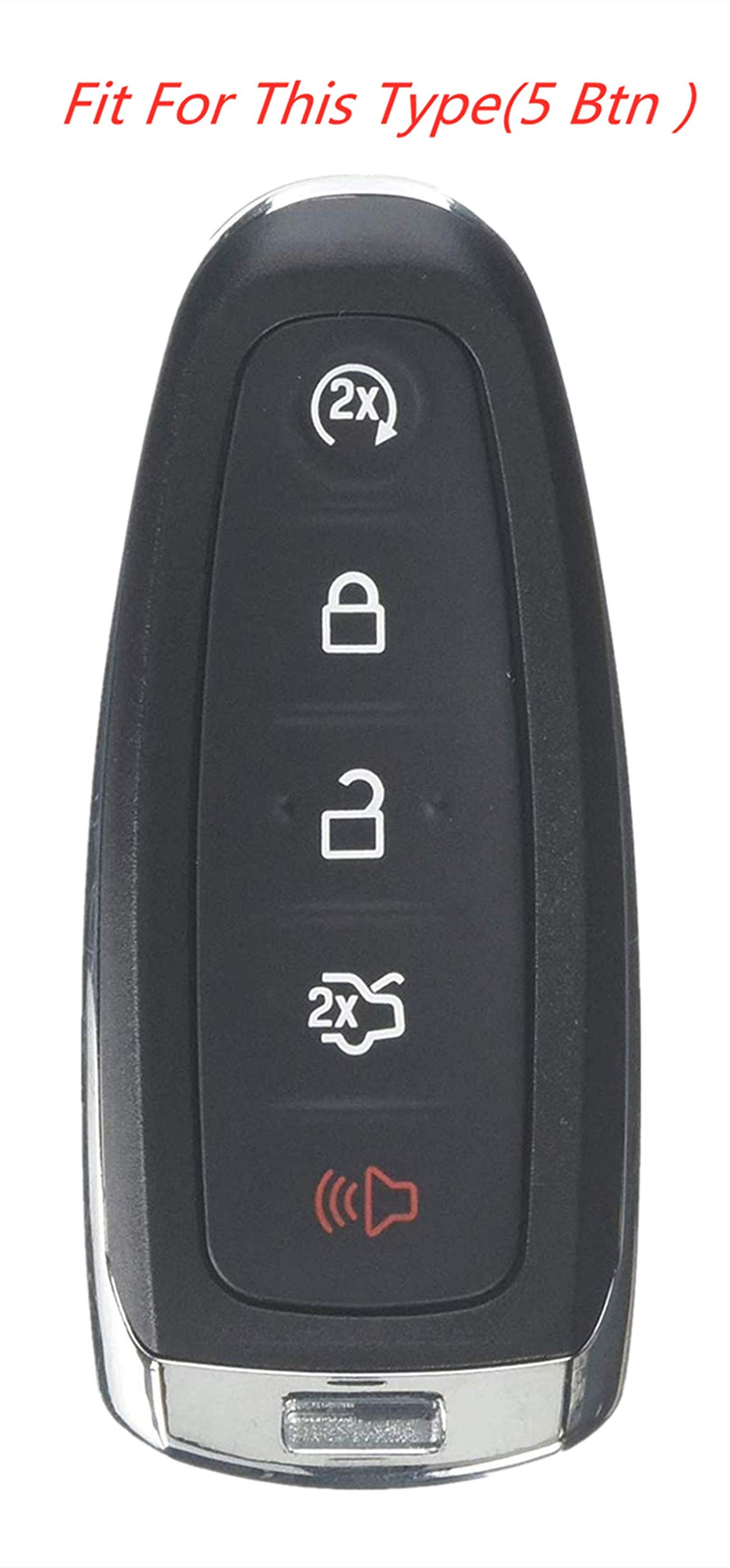 KAWIHEN Silicone Key Fob Cover Compatible with Ford C-Max Edge Escape Expedition Explorer Flex Focus Taurus M3N5WY8609 (Rose Bengal)