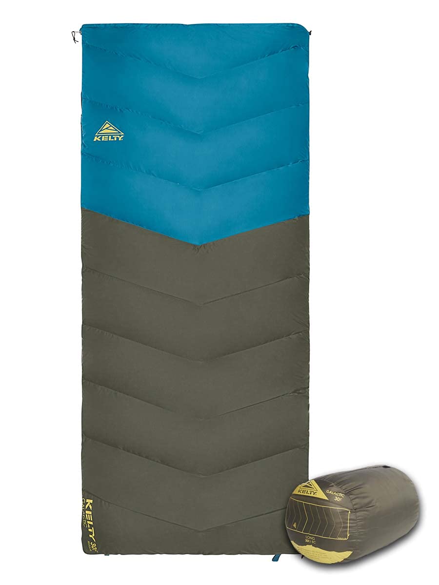 Kelty Galactic 30 Degree Down Sleeping Bag, Packed with Lightweight 550 Fill Down, Anti-snag Zipper, Cinch Cord & More for Men and Women, Regular