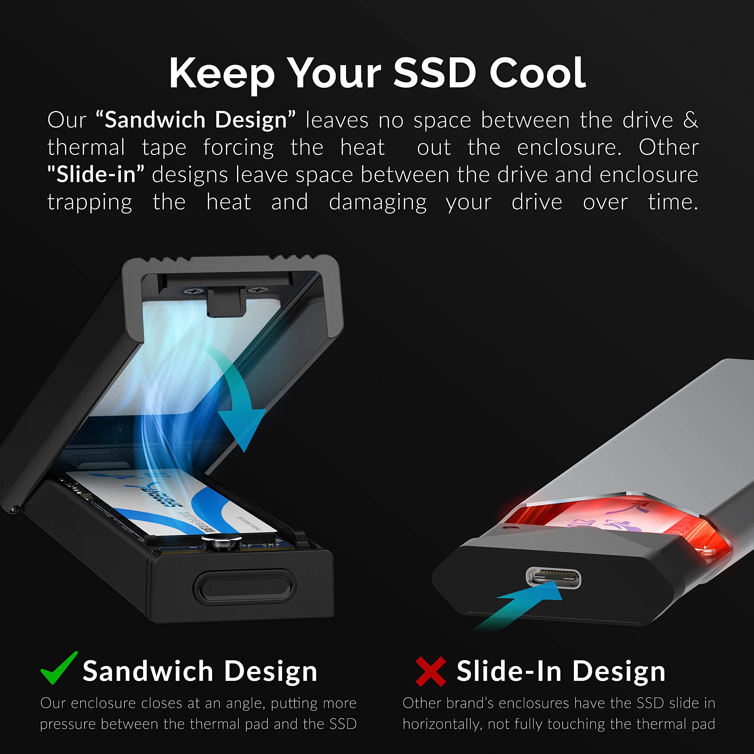 SABRENT USB Type-C M.2 NVMe/SATA Enclosure + USB 3.0 Hub