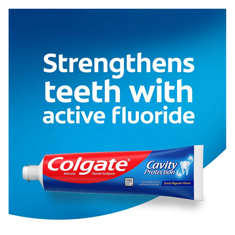 Toothpaste Toothbrush Travel Kit Bulk Bundle Includes Colgate Cavity Protection .85 Oz | Colgate Individually Cello-Wrapped Soft Toothbrush | 5 Floss Picks | TSA Approved Clear Zip Pouch By Gladness!