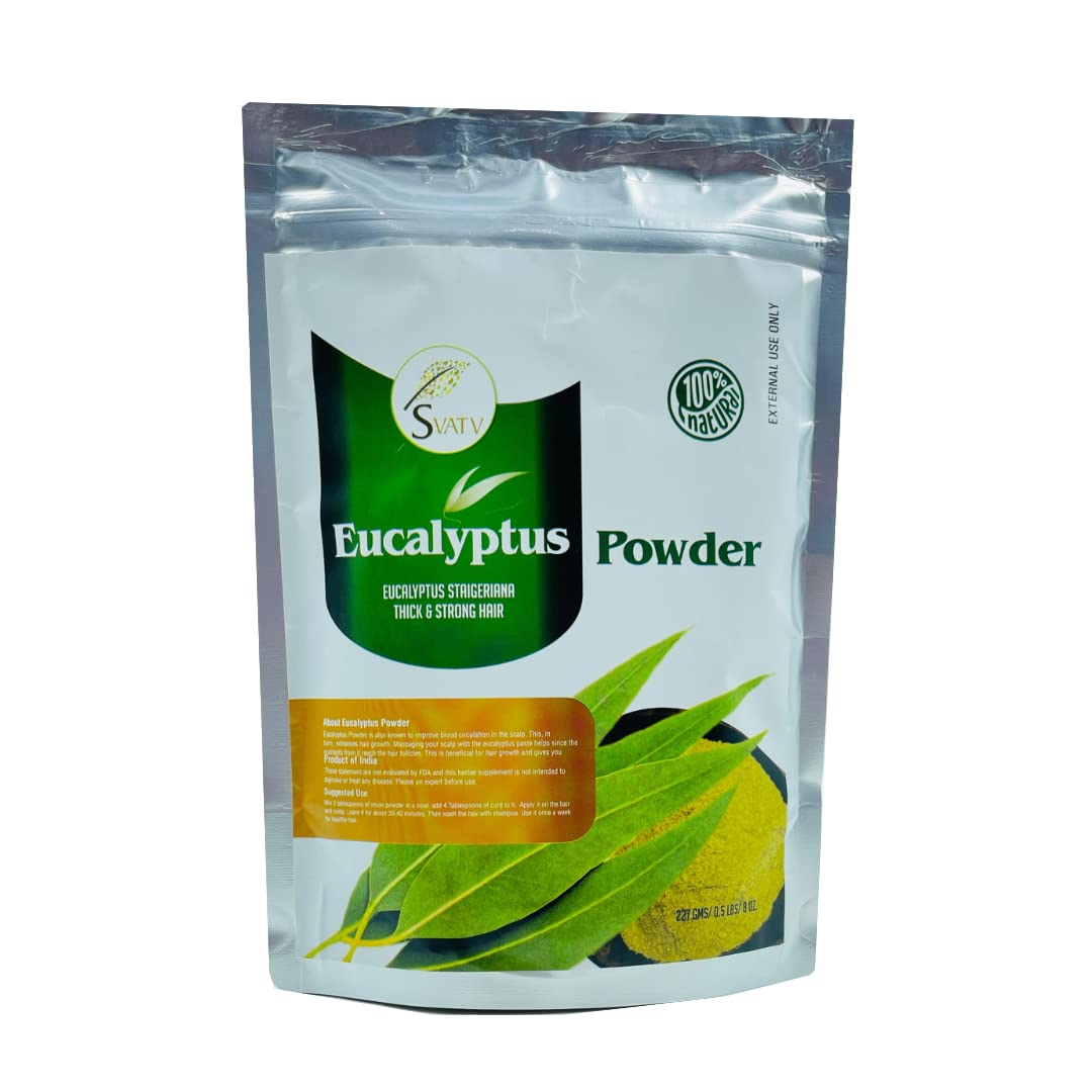SVATV Eucalyptus Powder | Eucalyptus Staigeriana | For Hair Growth | Soothes The Scalp | Good for Skin | Size - 227g, Half Pound, 8oz