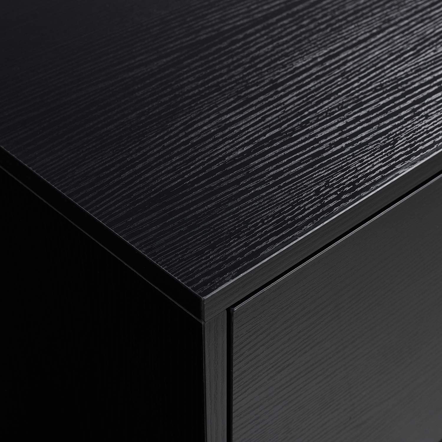 LUCYPAL Wooden lateral File cabinets with 2 Drawer,Multi-Function Large Filing Cabinets with Sliver Handle,Storage File Cabinet for Home Office,Black…