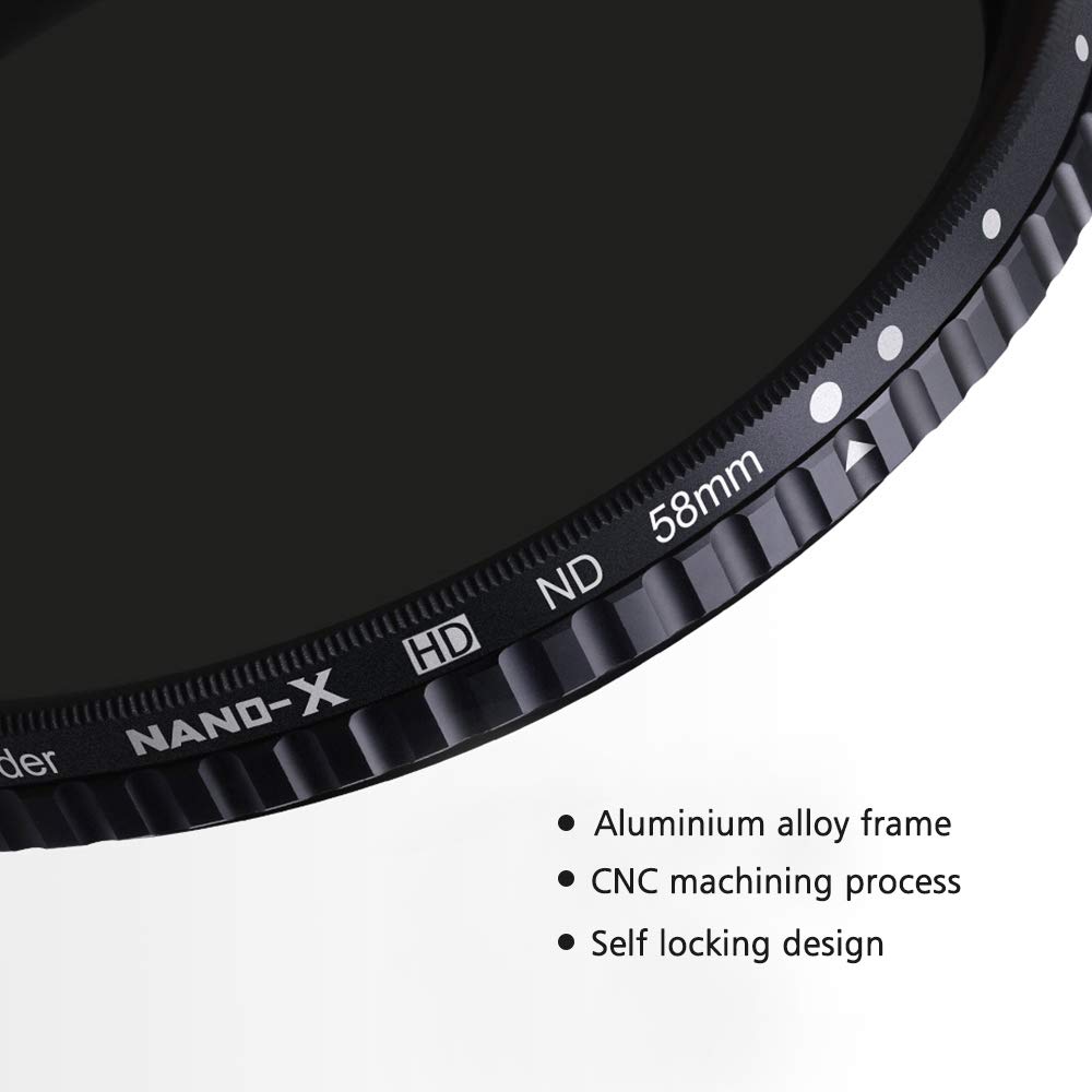 K&F Concept 72mm ND Filter Ultra-Thin Adjustable Variable Neutral Density ND Filter Fader ND2-ND32 for Camera Lens Compatible with Canon