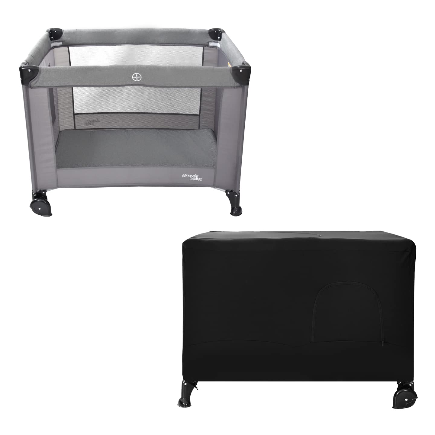 TOP DRAWER BRITISH - Premium Pack N Play Blackout Canopy Tent - Travel Accessories for Crib Cover - with 2 Baby Safety Locks