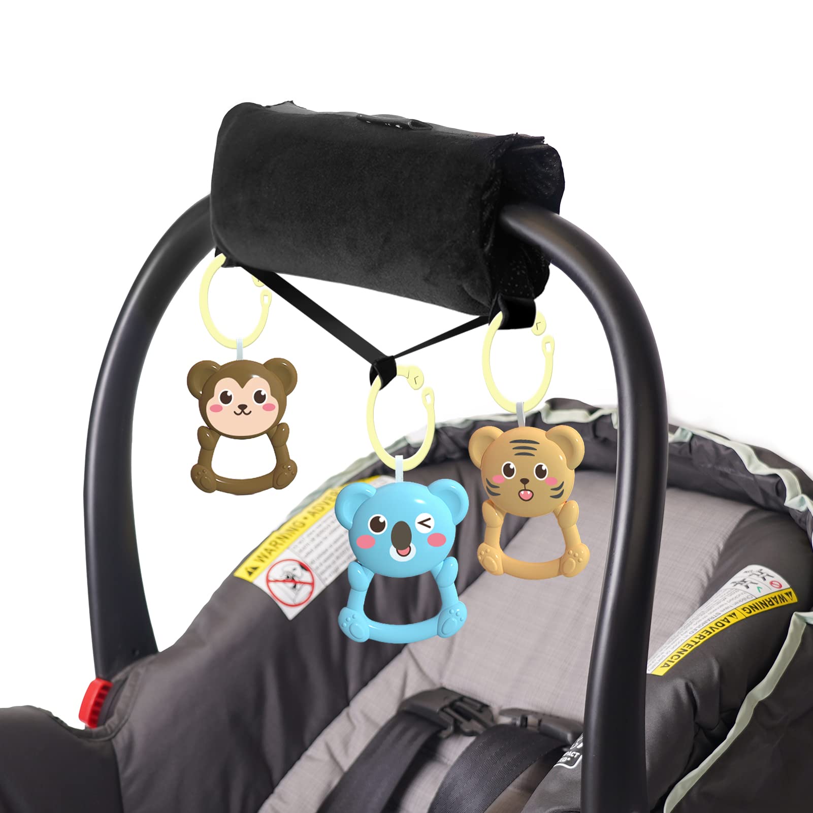 Rezlli Handle Cushion Compatible with Baby Car Seat; Arm Cushion for Infant Carrier; Universal Large Size Fits All Infant Car Seats (8 * 11”) (Black)