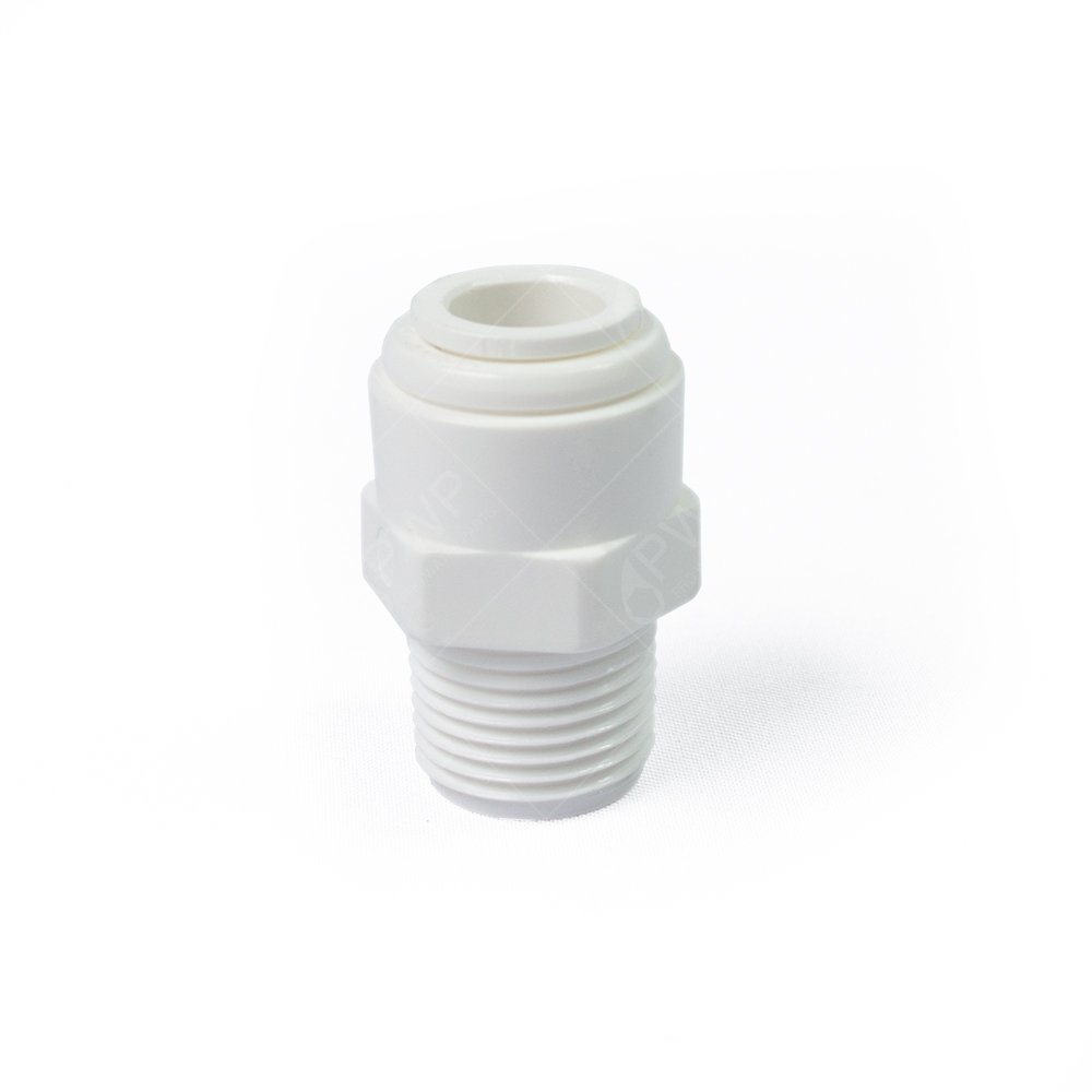John Guest PP011224W Male Connector, 3/8" OD x 1/2" NPTF (Pack of 10)