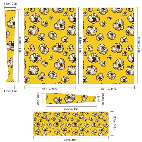 Popcorn Pattern Full Protective Skin Cover Design Wrap Decal Sticker Compatible with PS5 Digital Edition Console and Controller