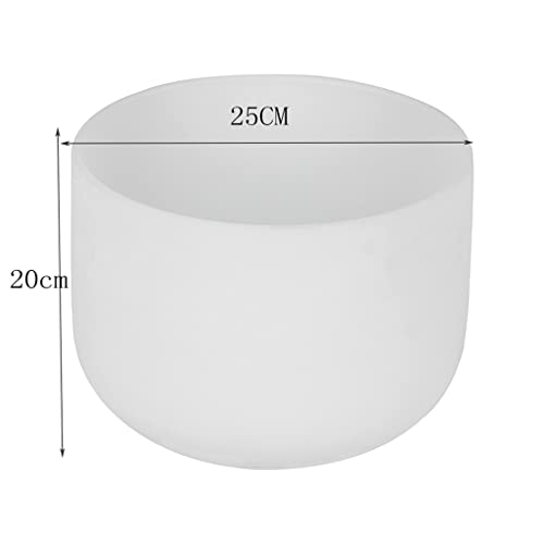 N/A 10 Inch Note G Sing Bowl Frosted Quartz Crystal Singing Bowl for Yoga Meditation Sound Singing Bowl with Stick