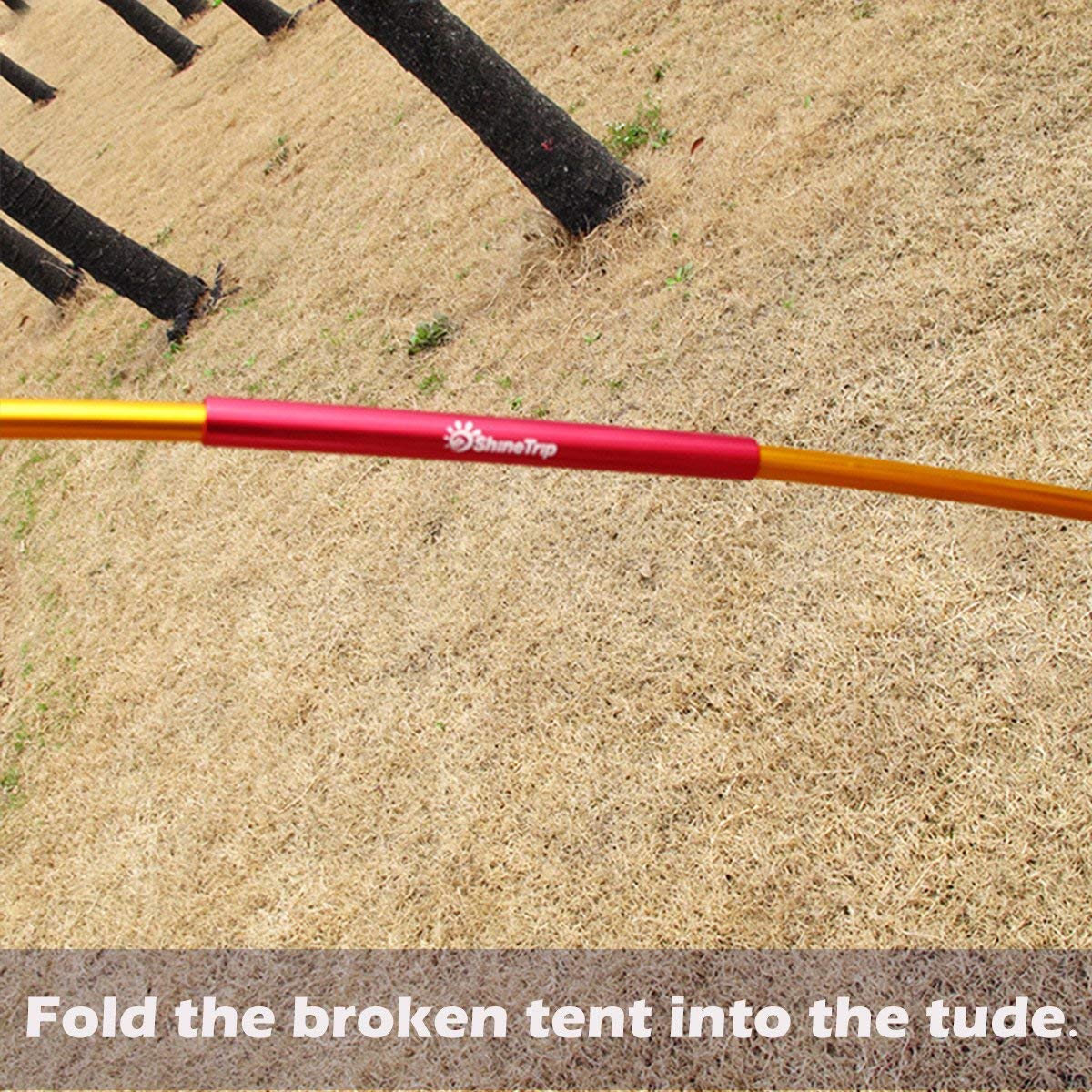 Keep Outdoor 6Pcs Replacement Tent Pole Repair Splint Tube Kit for Diameter 7.9-8.5mm (Red-6 Pack)