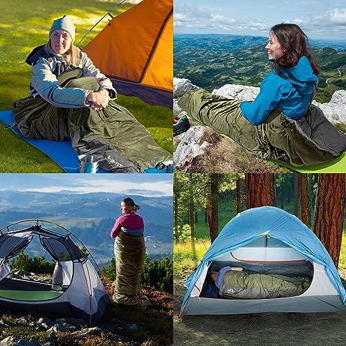 Night Cat Camping Sleeping Bag for Adults 3 Seasons Portable Lightweight Backpacking Hiking Traveling Indoor Outdoor Temperature 5-15β 2.6x6.3ft Switch to a Quilt or Blanket