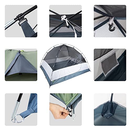 Night Cat Camping Tent 2 3 Persons with Porch Family Backpacking Tent Double Layers Waterproof Easy Clip Setup 7x6x4.3ft Porch Pole Not Inlcuded