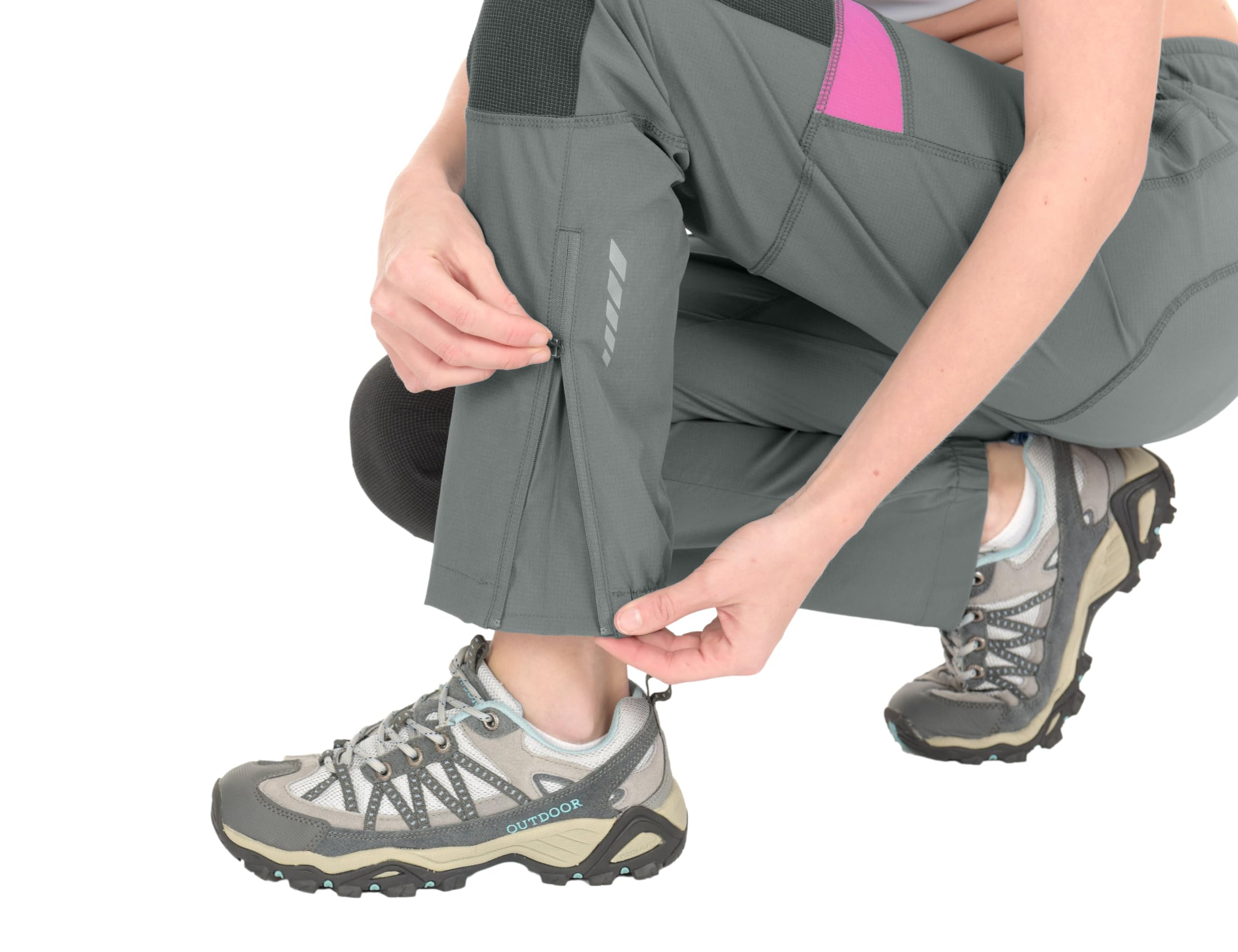 Little Donkey Andy Women's Lightweight Quick Dry Hiking Pants Reinforced Knees UPF 50 for Mountain Climbing Camping Gray XS